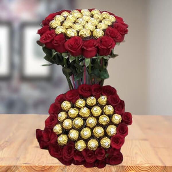 Double Layered Ferrero Roses – Flowers Hut