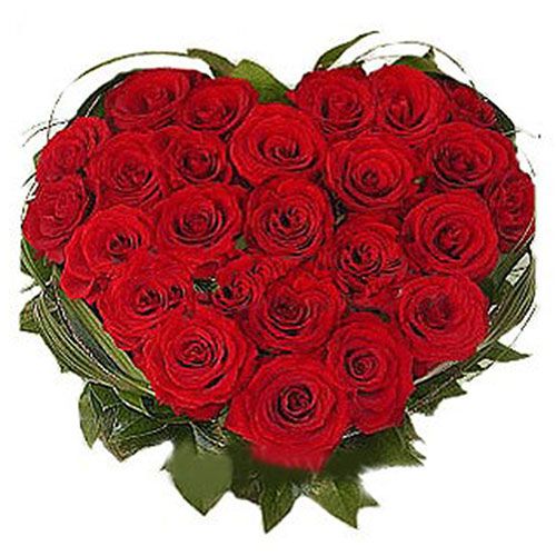 30 Red Roses Heart shape – Flowers Hut