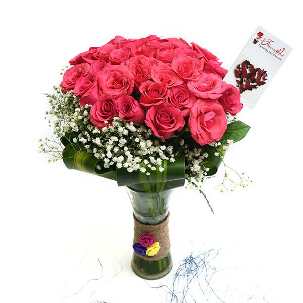 Pink Cluster of Roses – Flowers Hut